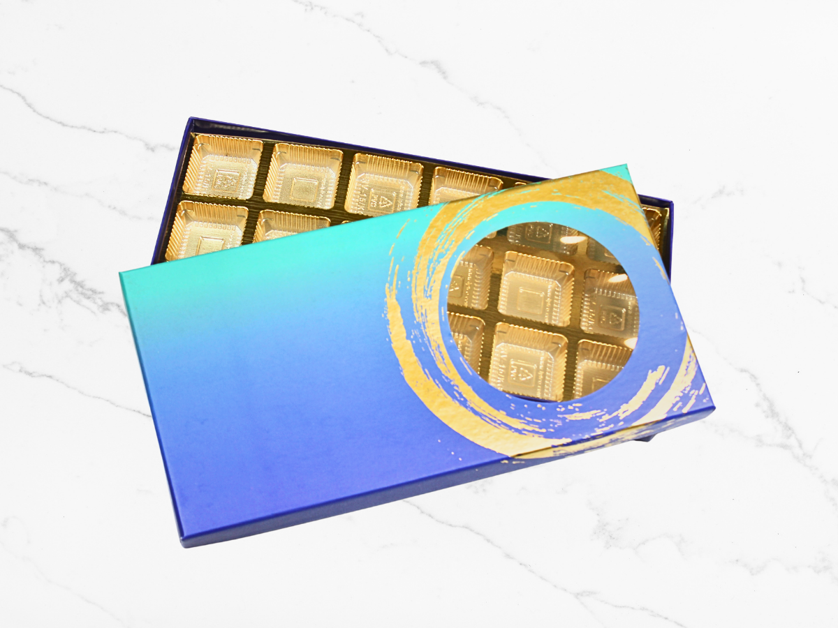 Orbit Blue Chocolate Box (Window) 18 PCS – HCBoxxes